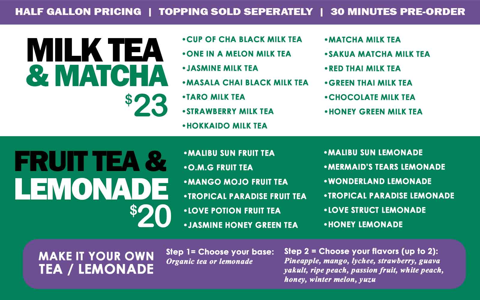 OUR MENU – Cup Of Cha Tea House